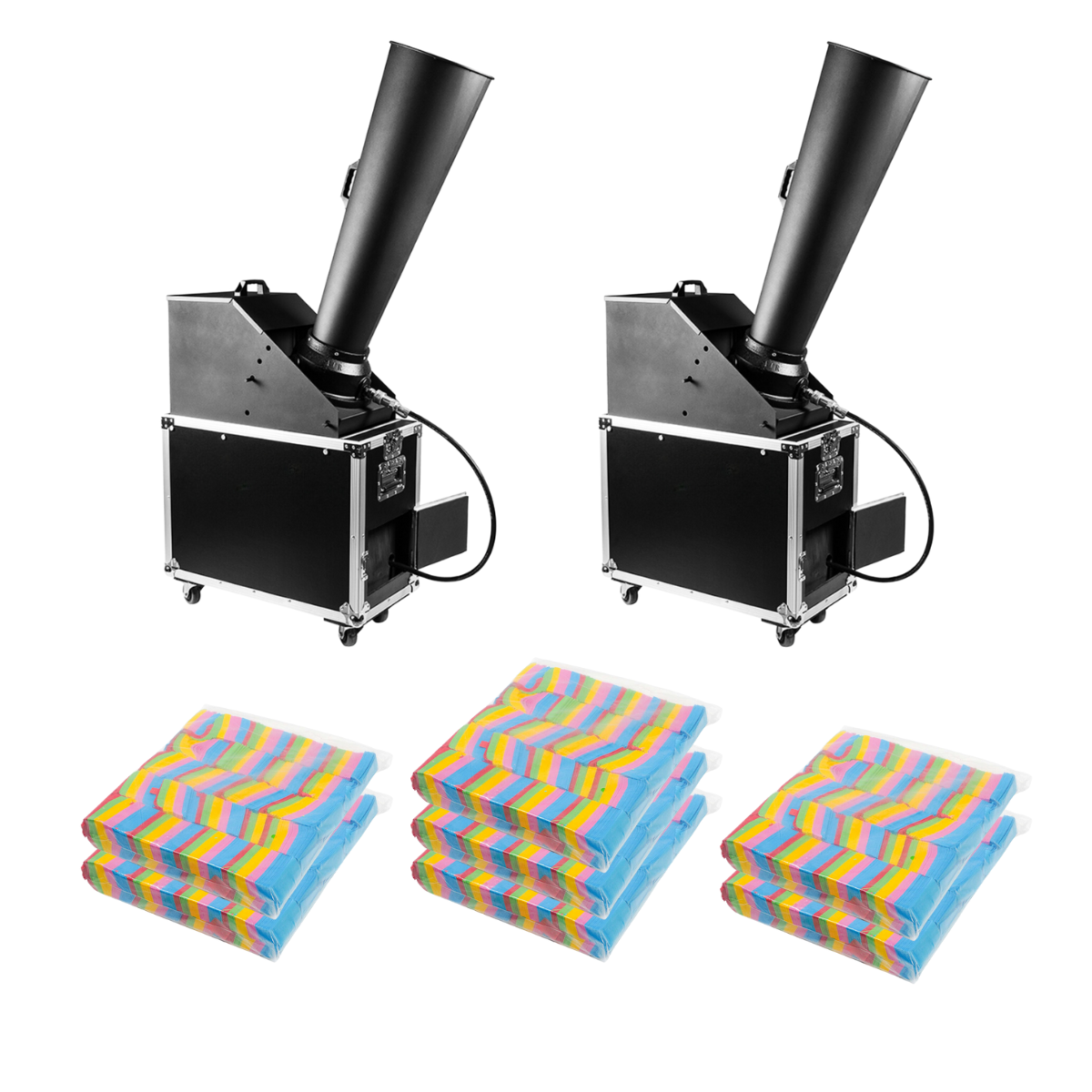 DMX Continuous Flow 6" Gerb Confetti Cannon Rental Package (2 Pack ...