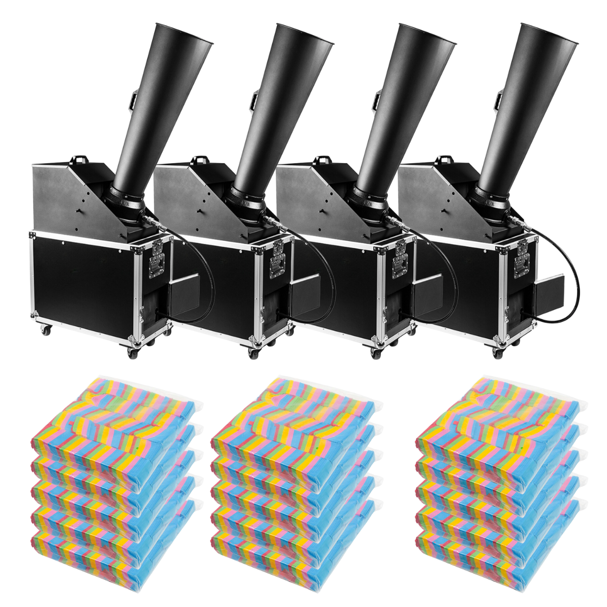 DMX Continuous Flow 6" Gerb Confetti Cannon Rental Package (4 Pack ...
