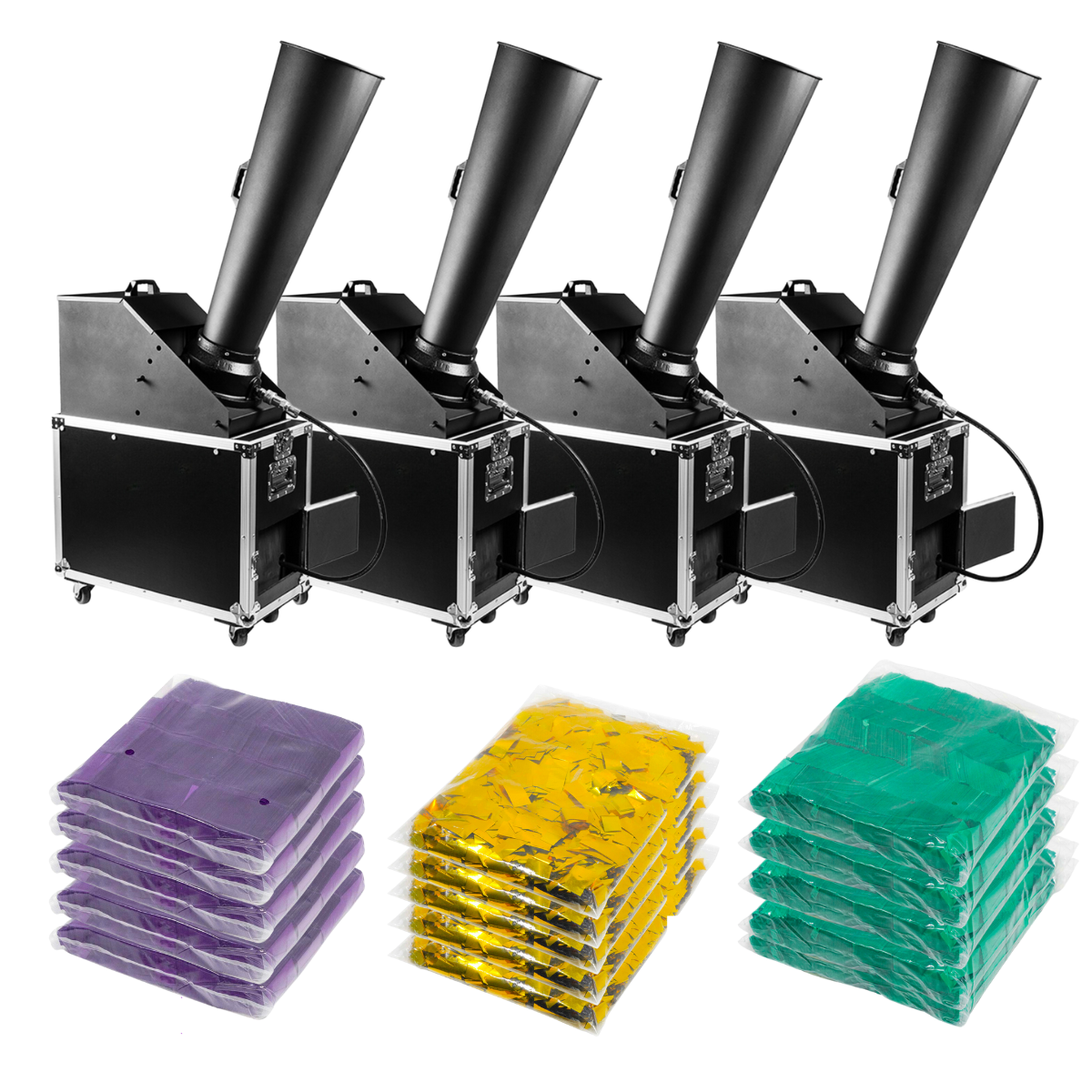 Mardi Gras DMX Continuous Flow 6" Gerb Confetti Cannon Rental Package ...